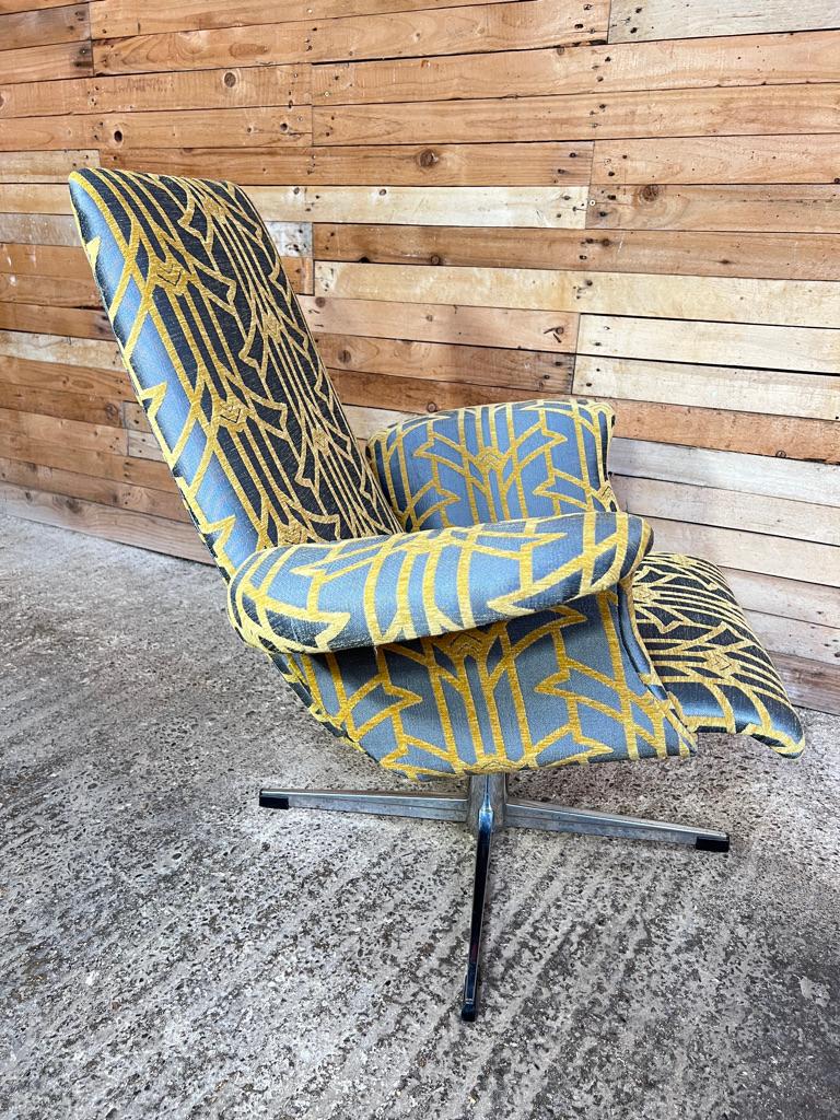 Lovely Shaped Dutch Retro 1950's Swan Arm Chair Unusual Shape Newly ...