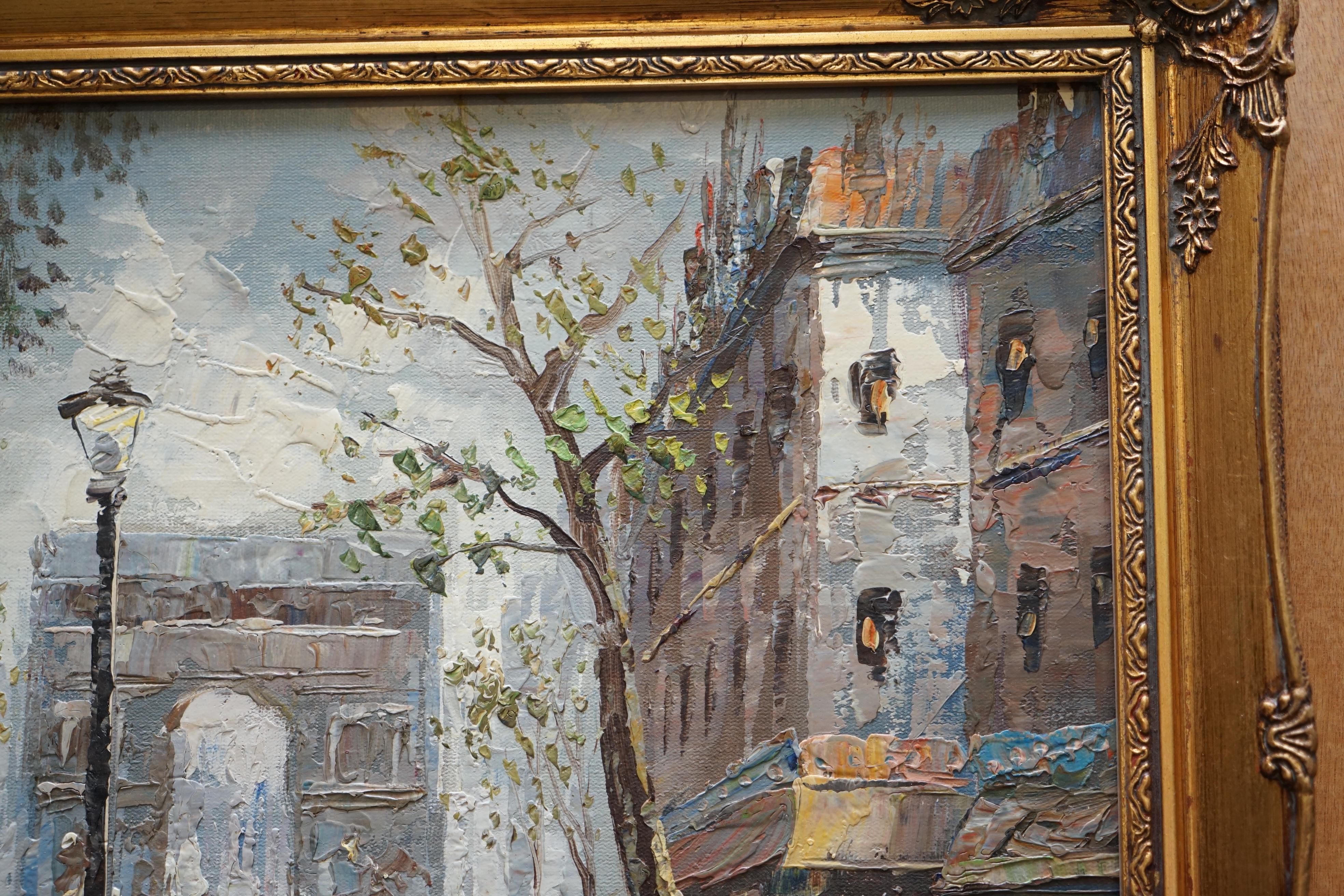 Lovely Signed Pierre Oil Painting of a French Paris Arc De Triomphe ...