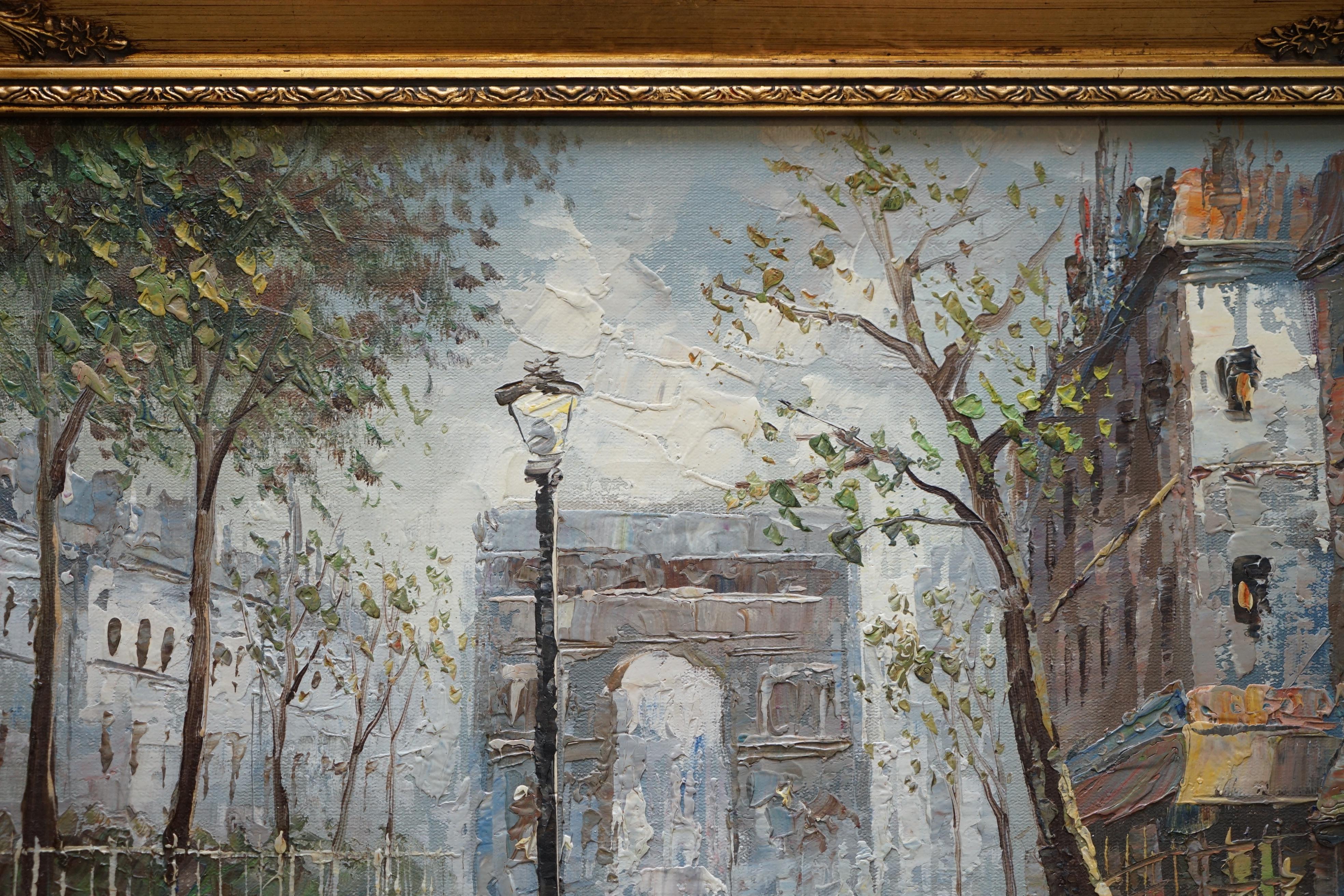 Lovely Signed Pierre Oil Painting of a French Paris Arc De Triomphe ...