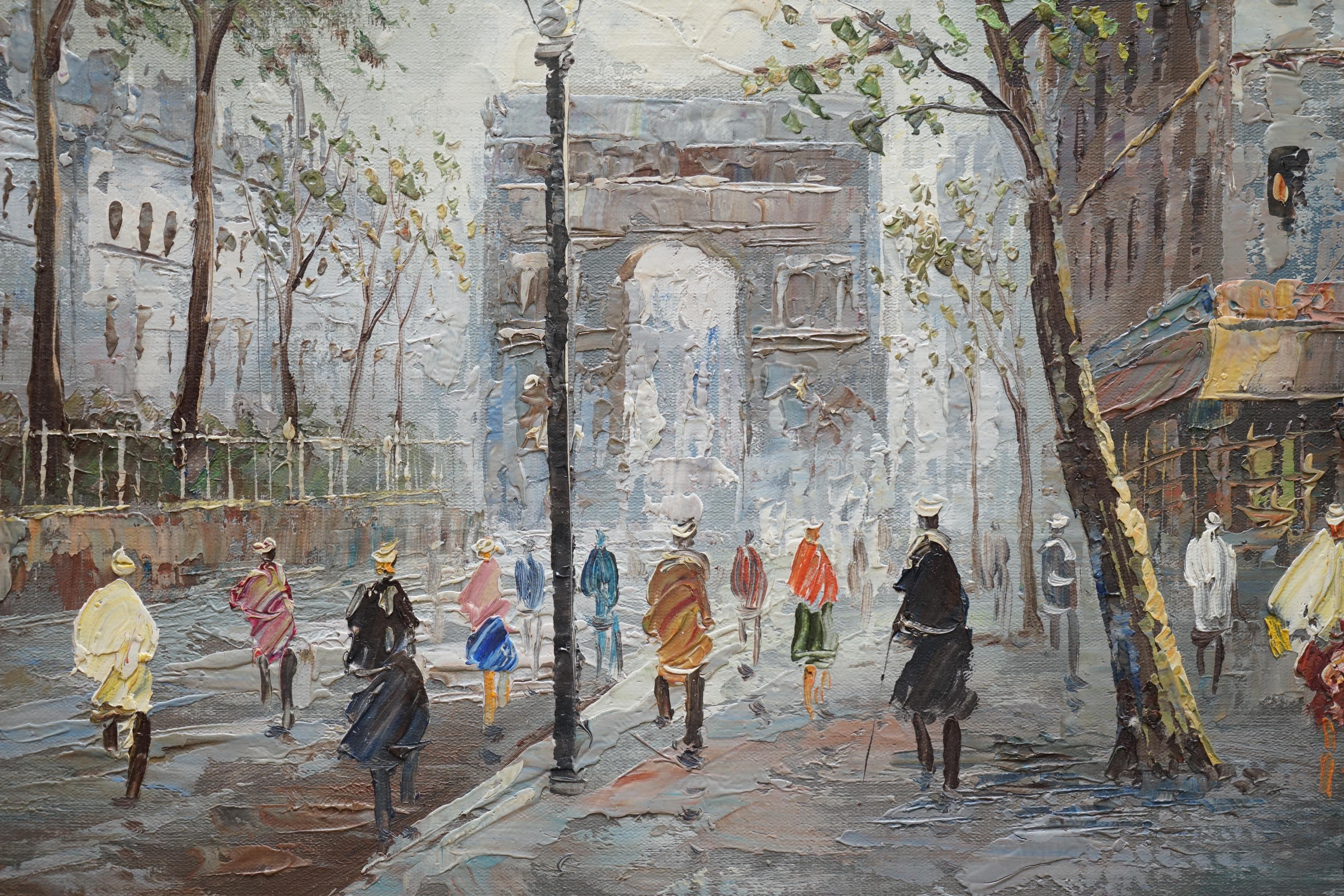 Lovely Signed Pierre Oil Painting of a French Paris Arc De Triomphe ...