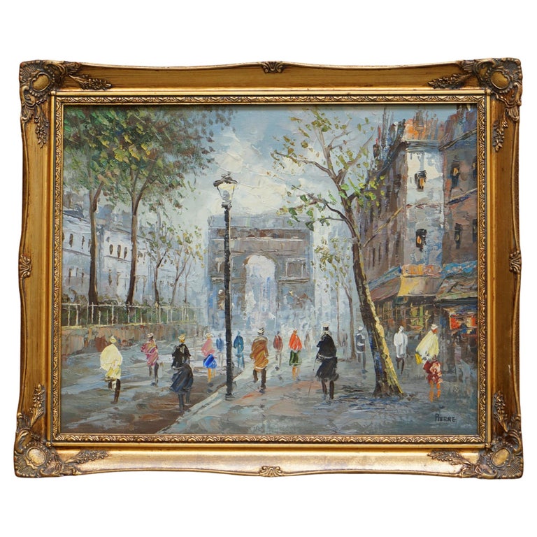 Lovely Signed Pierre Oil Painting of a French Paris Arc De Triomphe ...