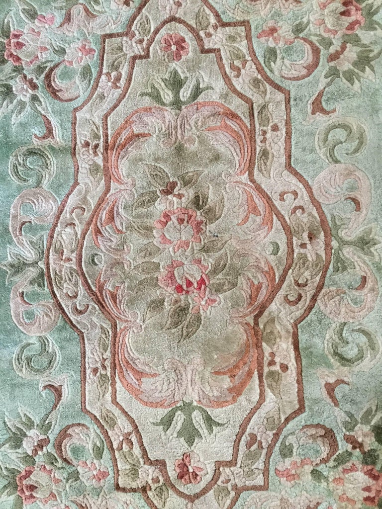 Lovely Silk Aubusson Style French Pastel Rug at 1stDibs