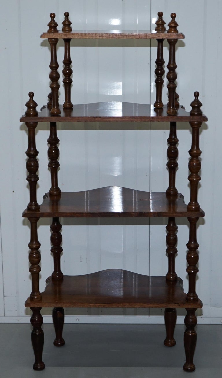 Lovely Small Mahogany Whatnot Bookcase Nicely Turned Pillars Functional ...