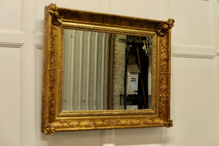 Lovely Square Gilt Rococo Wall Mirror For Sale at 1stDibs
