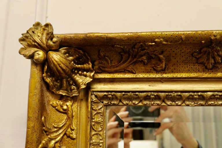 Lovely Square Gilt Rococo Wall Mirror For Sale at 1stDibs