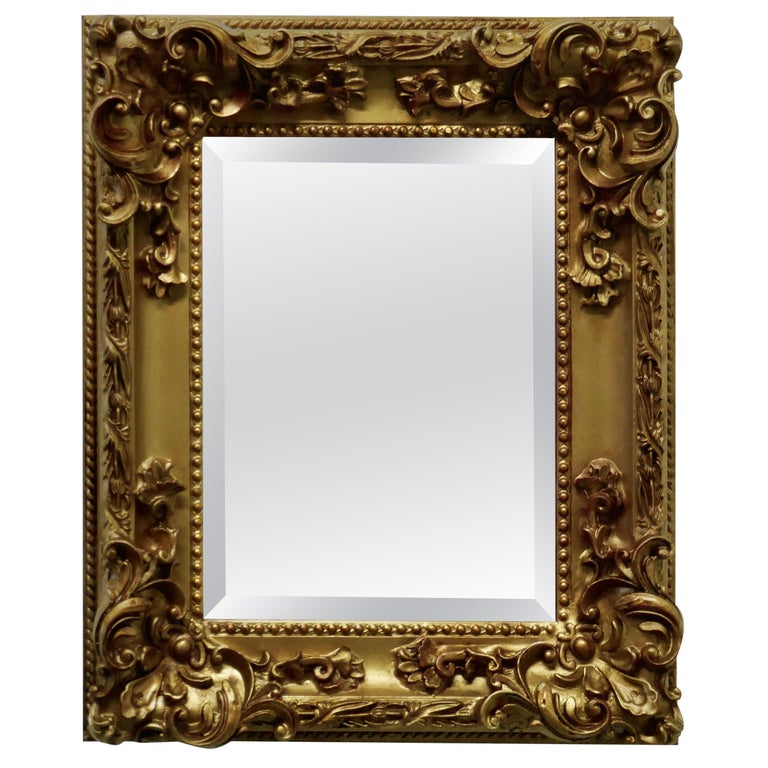 Lovely Square Gilt Rococo Wall Mirror at 1stDibs
