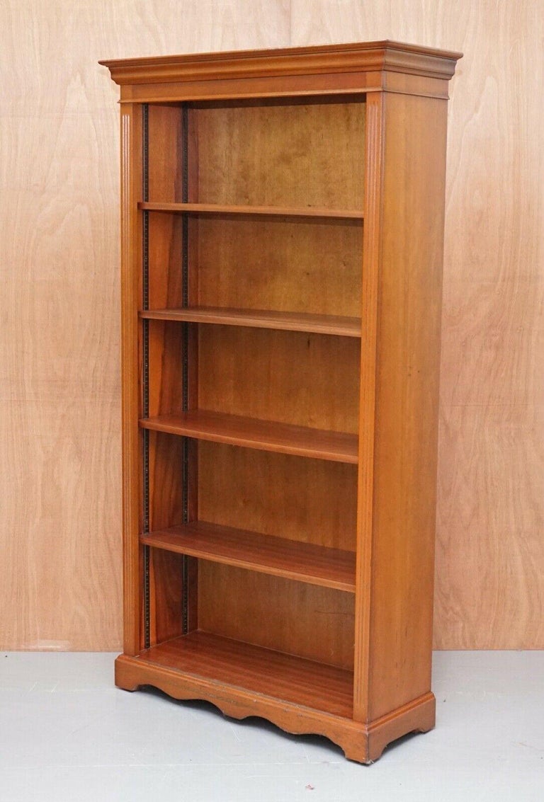 Lovely Tall Hardwood Open Bookcase with Four Adjustable Shelves at 1stDibs