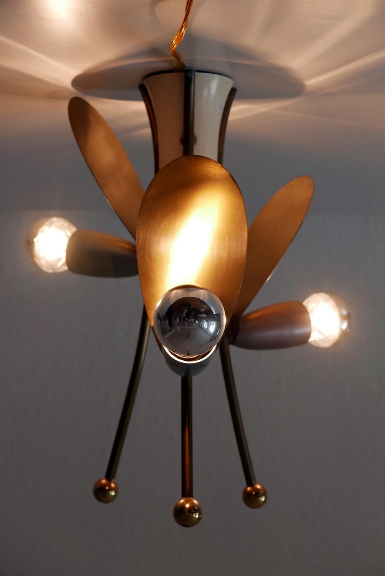 Lovely Three-Armed Sputnik Flush Mount or Ceiling Light Fly, 1950s ...