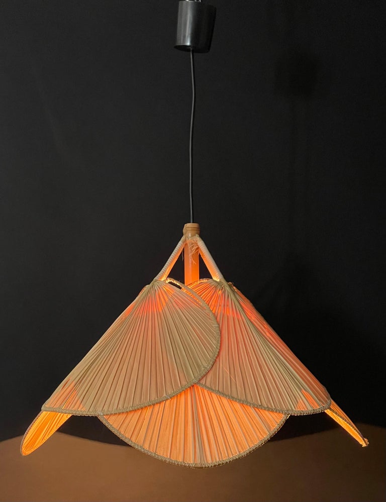 Lovely Ingo Maurer Style Uchiwa Pendant, Germany, 1970s For Sale at 1stDibs