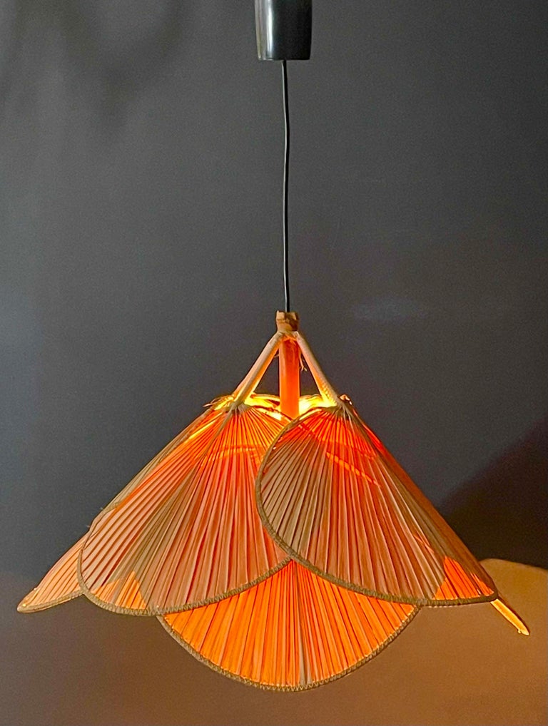 Lovely Ingo Maurer Style Uchiwa Pendant, Germany, 1970s For Sale at 1stDibs