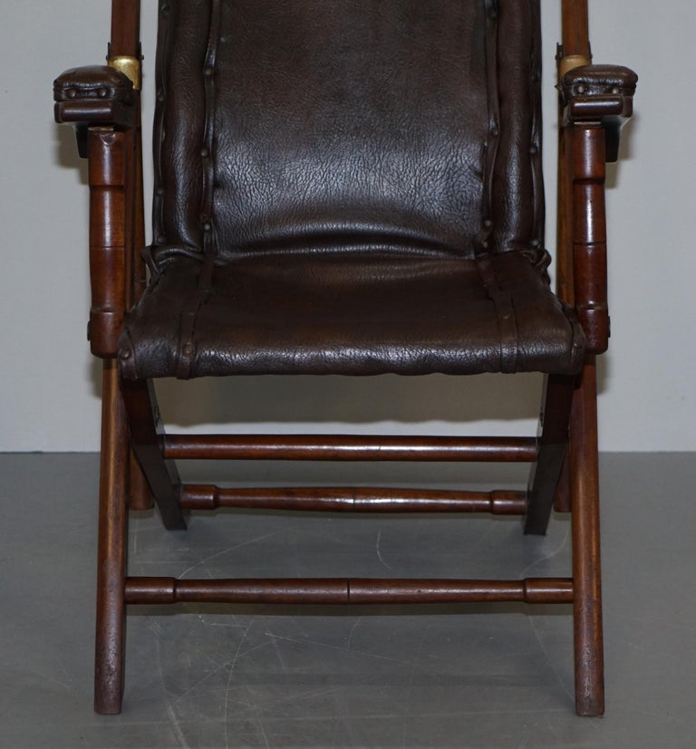 Lovely Victorian Folding Campaign Steamer Deck Chair Multiple Seating ...