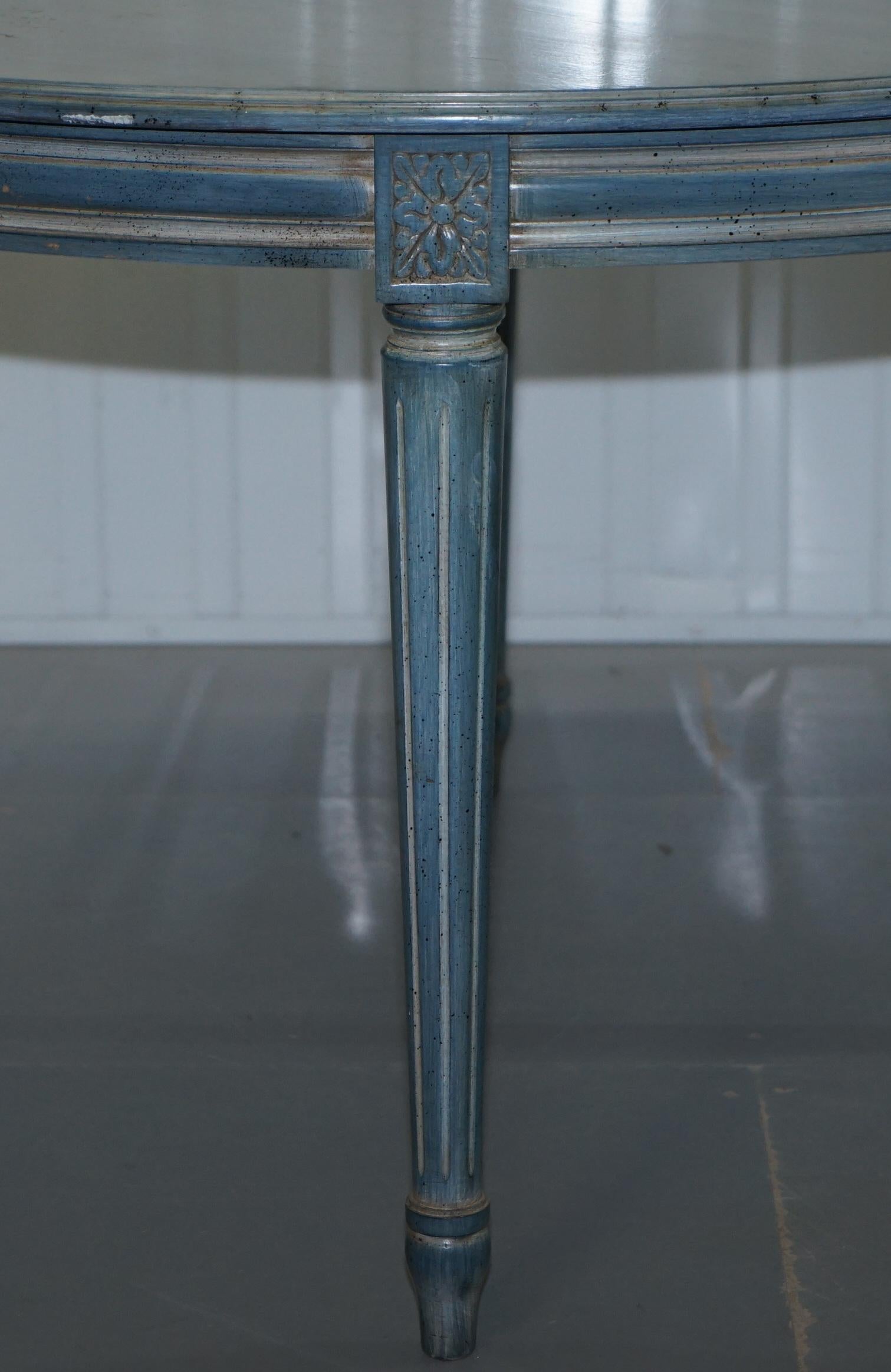 Lovely Vintage Blue Round Dining Occasional Centre Table to Seat Four ...