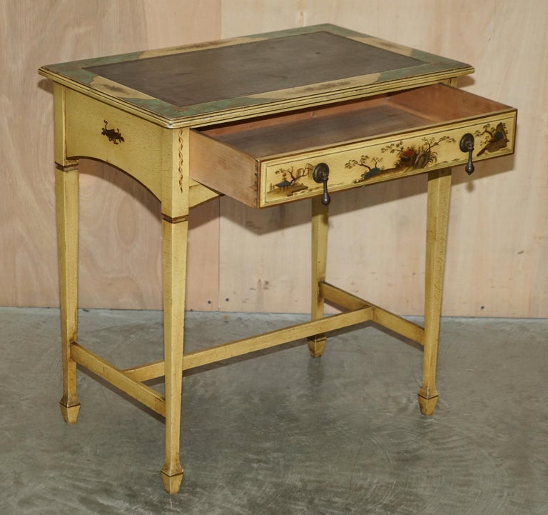 Lovely Vintage Chinese Chinoiserie Writing Table with Original Stool ...