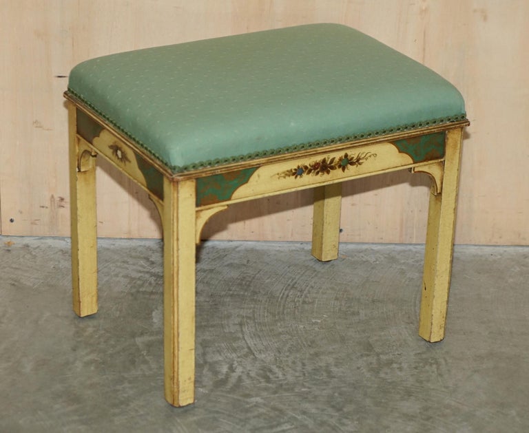 Lovely Vintage Chinese Chinoiserie Writing Table with Original Stool ...