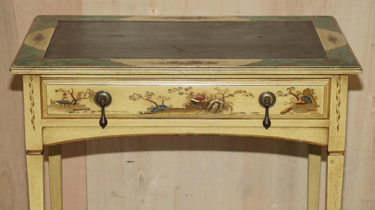 Lovely Vintage Chinese Chinoiserie Writing Table with Original Stool ...