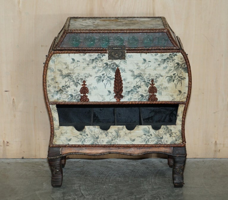 Lovely Vintage Chinese Wine Side Table Cabinet with Bottle and Glass ...
