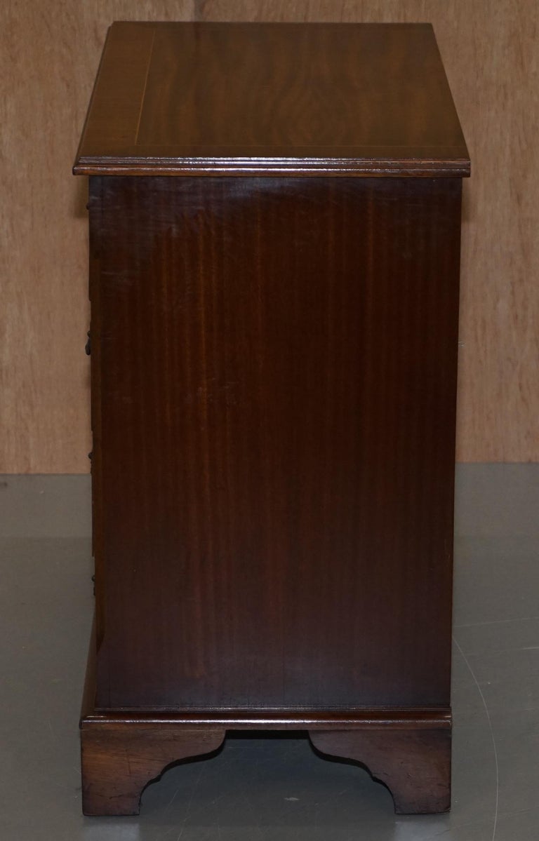 Lovely Vintage Flamed Hardwood Side Table Sized Chest of Drawers ...