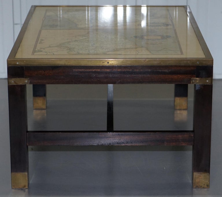 Lovely Vintage Map Coffee Table of Northumberland Military Campaign ...