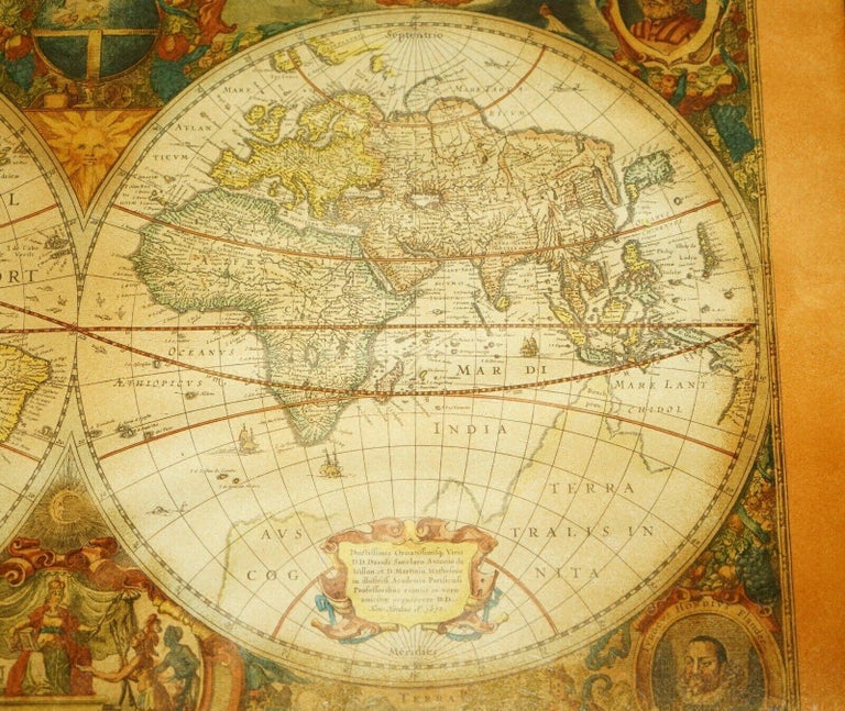 Lovely Vintage World Map Coffee Table in the Military Campaign Style ...