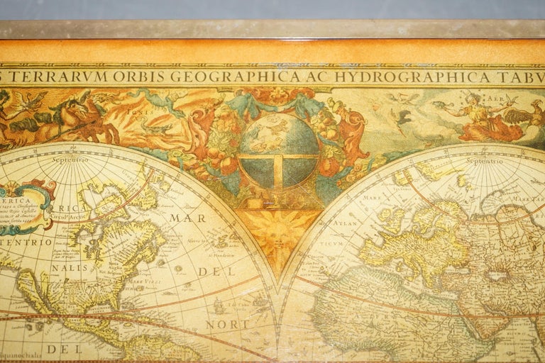 Lovely Vintage World Map Coffee Table in the Military Campaign Style ...