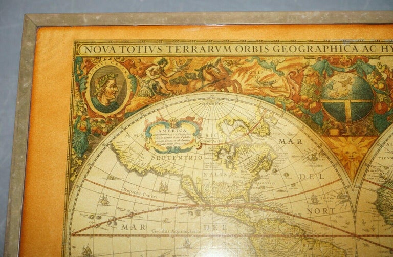 Lovely Vintage World Map Coffee Table in the Military Campaign Style ...