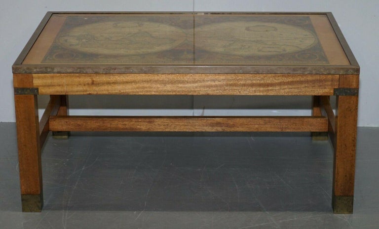 Lovely Vintage World Map Coffee Table in the Military Campaign Style ...