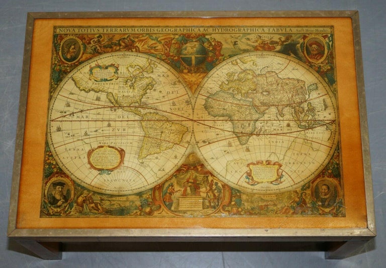 Lovely Vintage World Map Coffee Table in the Military Campaign Style ...