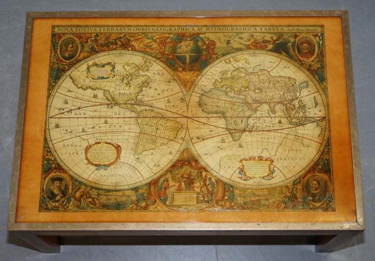 Lovely Vintage World Map Coffee Table in the Military Campaign Style ...
