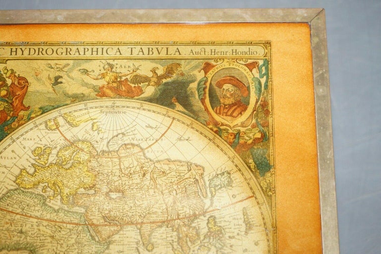 Lovely Vintage World Map Coffee Table in the Military Campaign Style ...