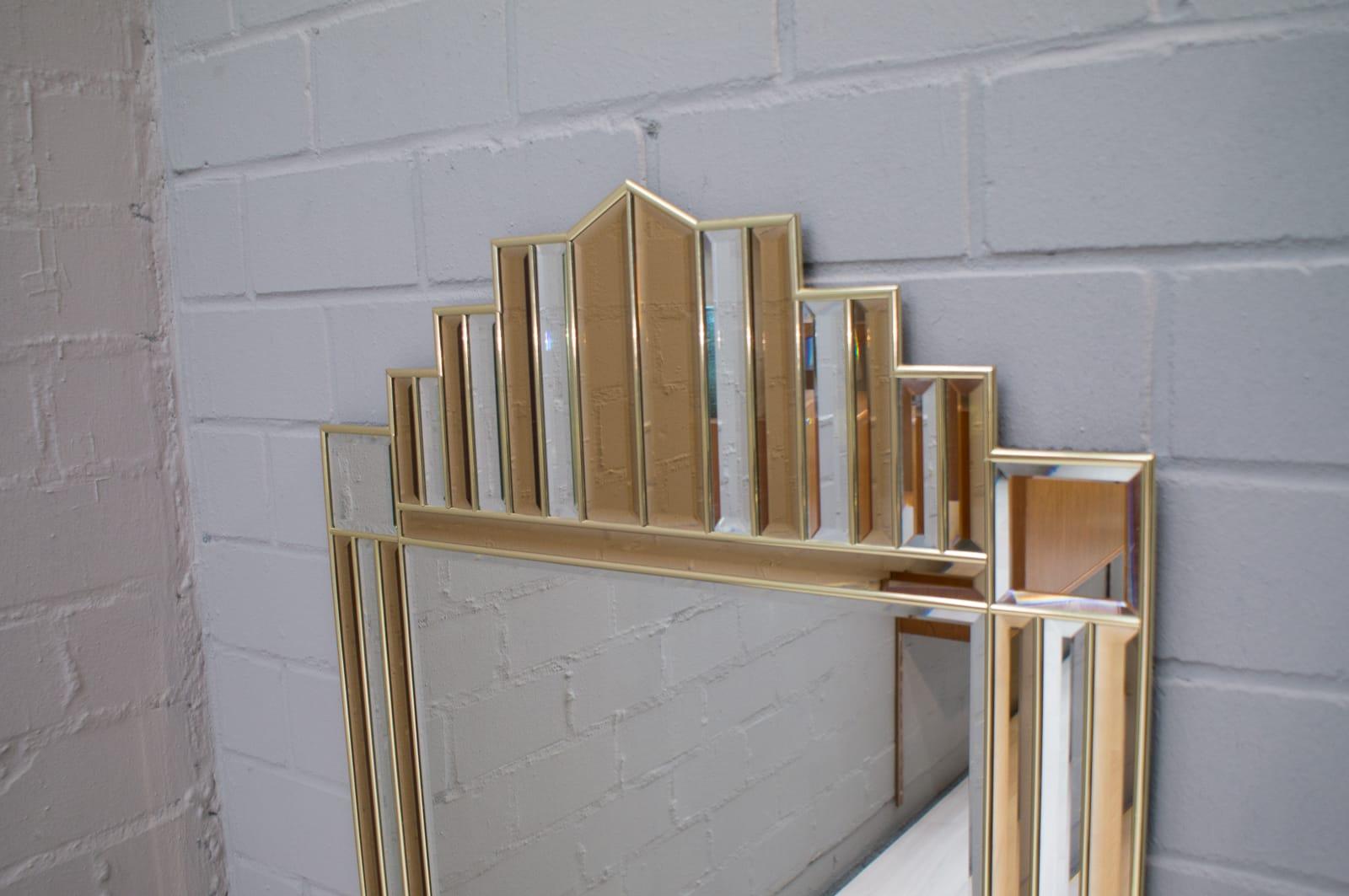 Lovely Wall Mirror with Faceted Stained Glass Rim from Schöninger ...