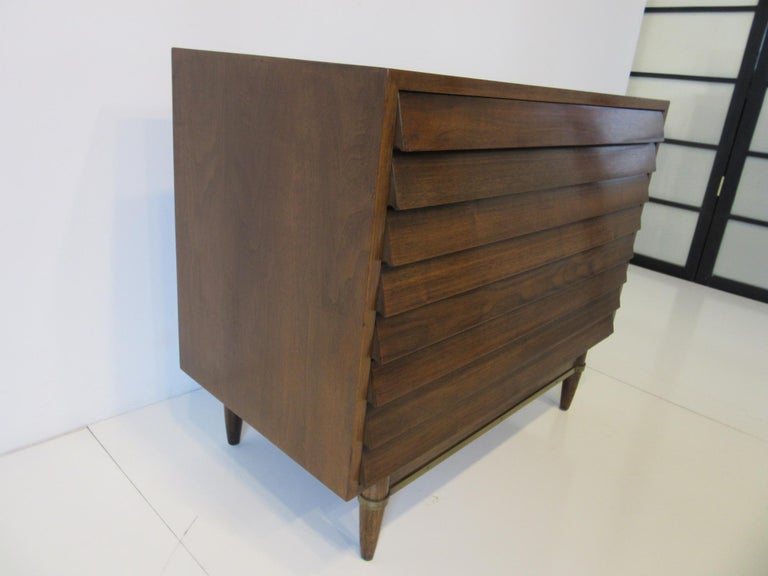 Lovered Walnut Small Dresser / Chest by American of Martinsville at 1stDibs