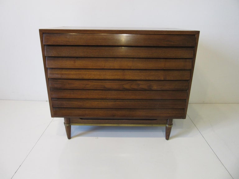 Lovered Walnut Small Dresser / Chest by American of Martinsville at 1stDibs