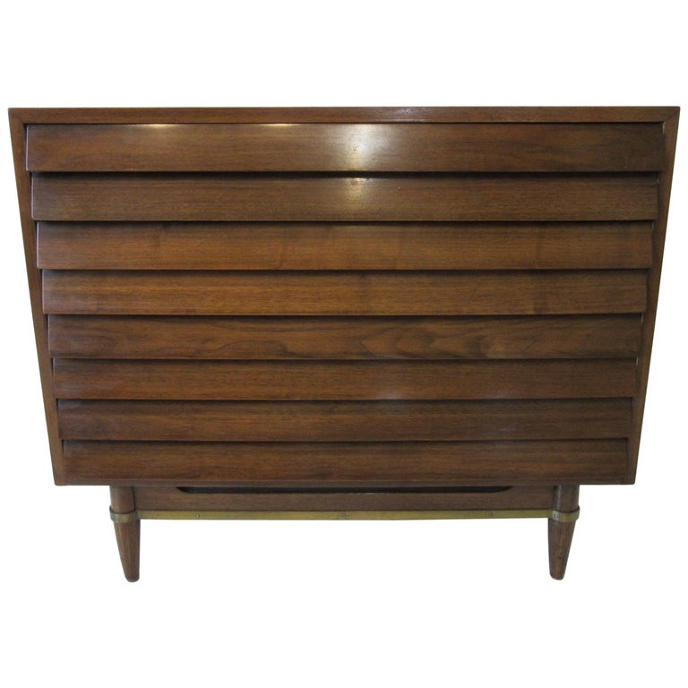 Lovered Walnut Small Dresser / Chest by American of Martinsville at 1stDibs
