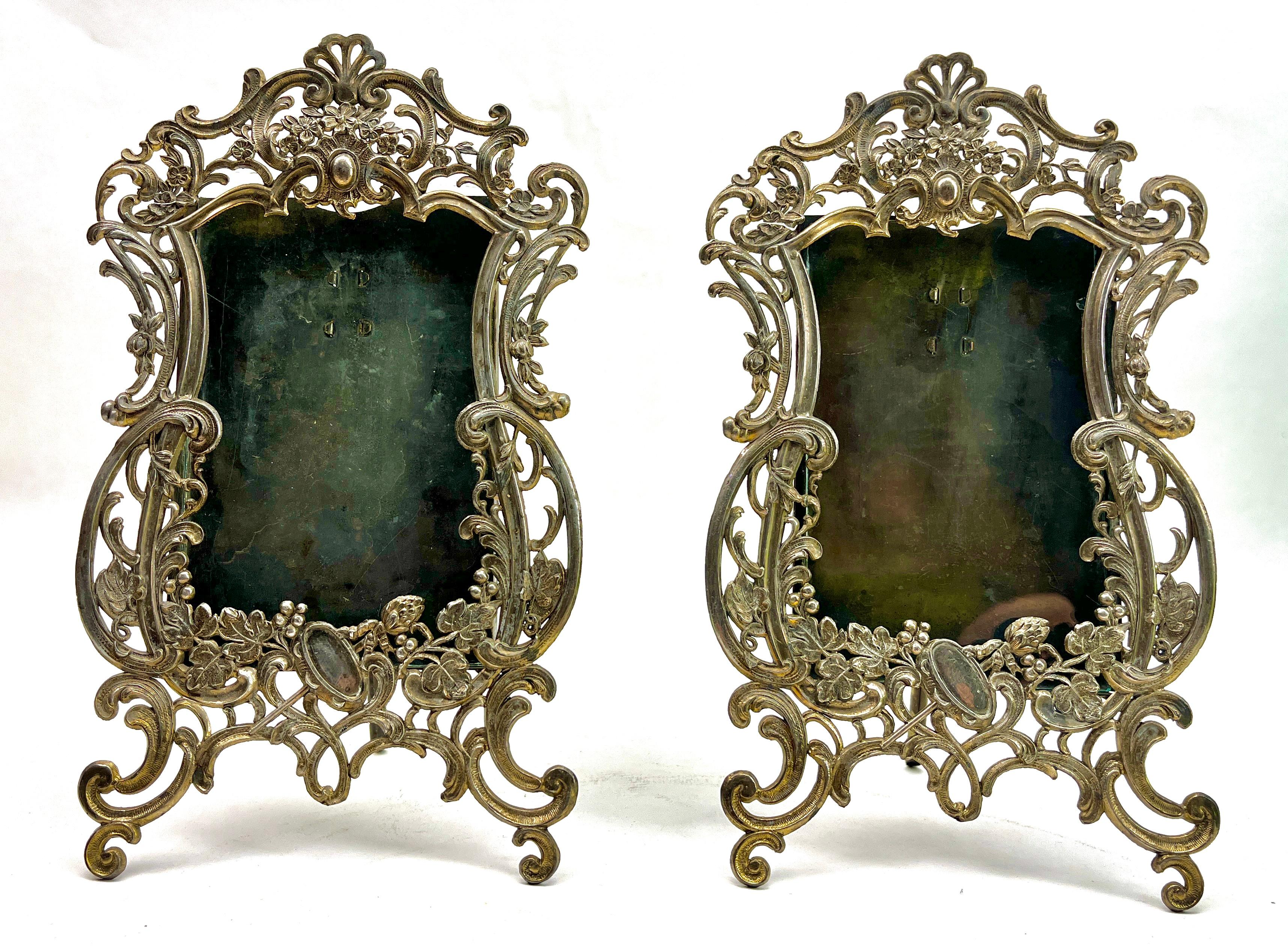 'Lover's Knot' Pair of Picture Frames with glas cover Silver Plate ...