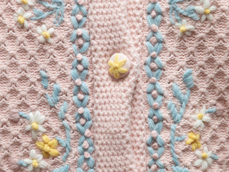 LoveShackFancy Light Pink and Multicolor Naj Embroidered Cardigan For ...