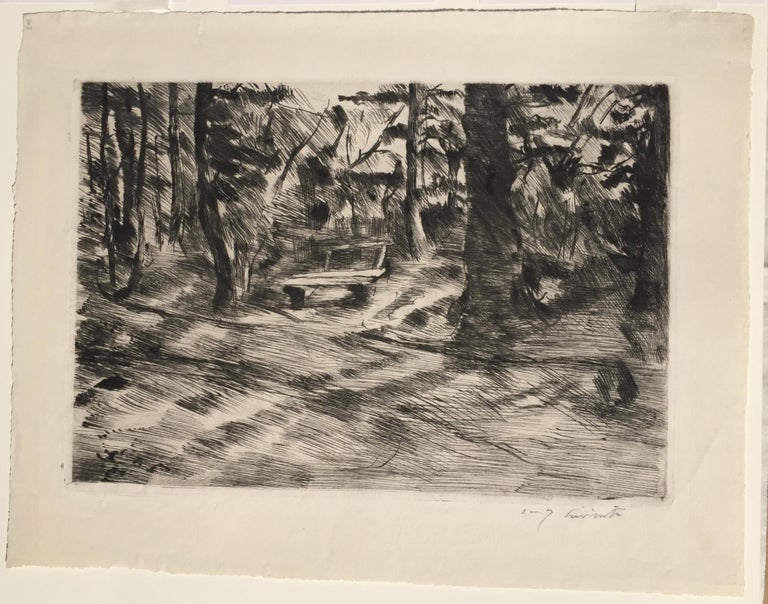 Lovis Corinth - BANK IM WALDE II, Bench in a Landscape at 1stDibs