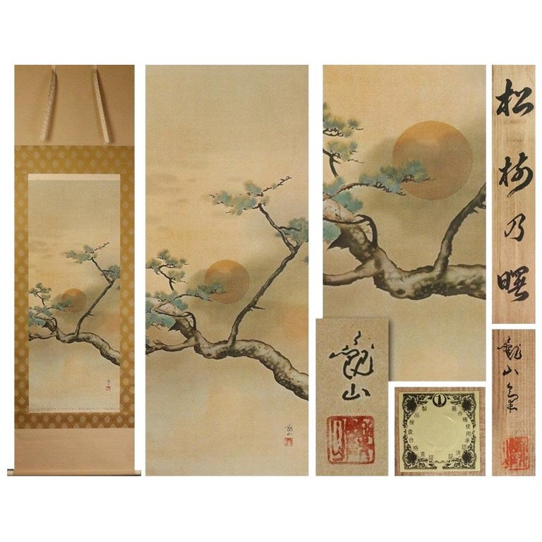 Lovley Nihonga Scene Meiji Period Scroll Apan Artist Kanzan Shimomura ...