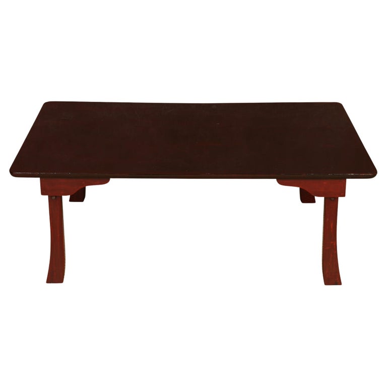 Low Asian Hardwood High Gloss Coffee Table For Sale at 1stDibs