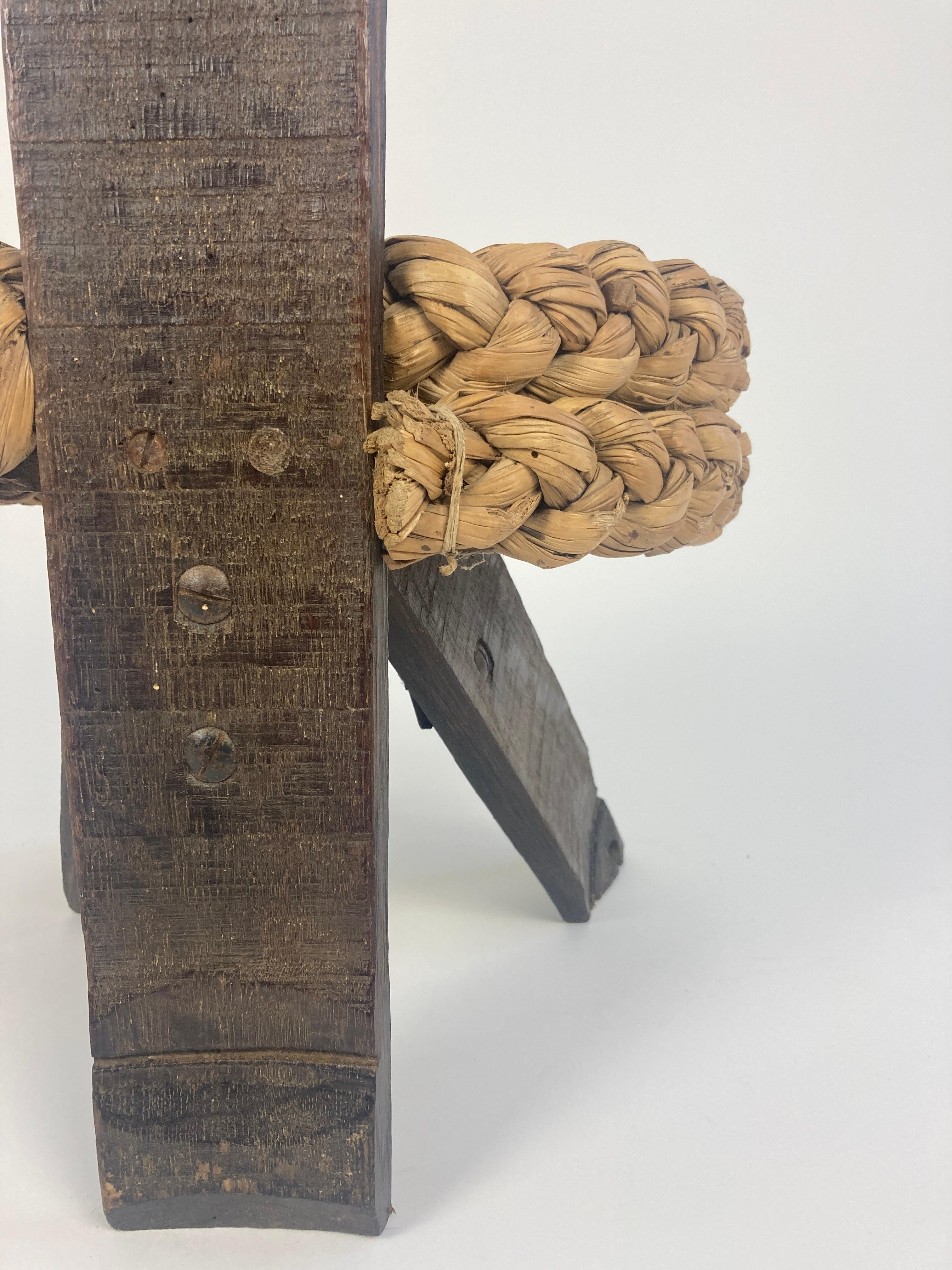 Low Stool by Adrien Audoux and Frida Minet, France, 1950s at 1stDibs