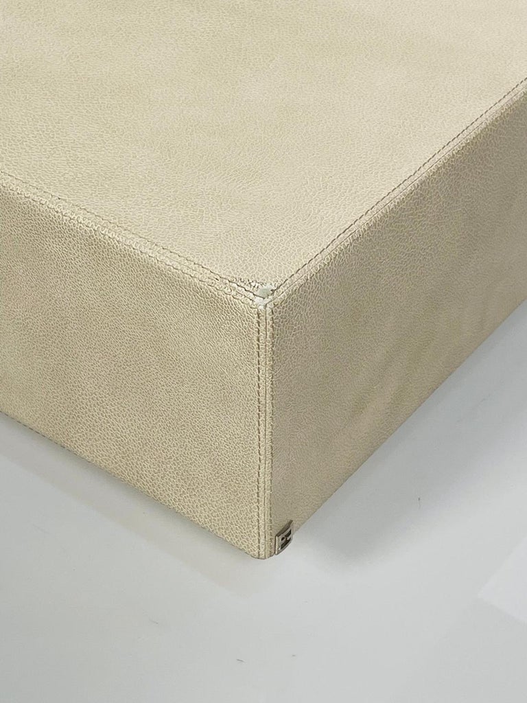 Low Coffee Table Embossed in Leather by Fendi For Sale at 1stDibs