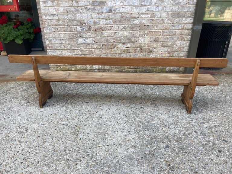 Low French Bench with Back For Sale at 1stDibs