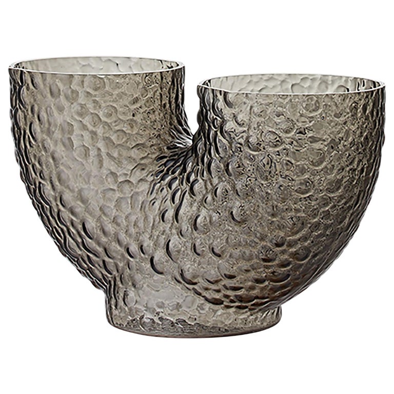 Low Glass Contemporary Vase For Sale at 1stDibs