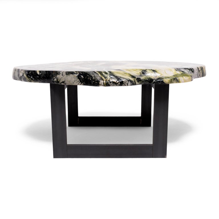 Low Greenery Meditation Stone Table For Sale at 1stDibs