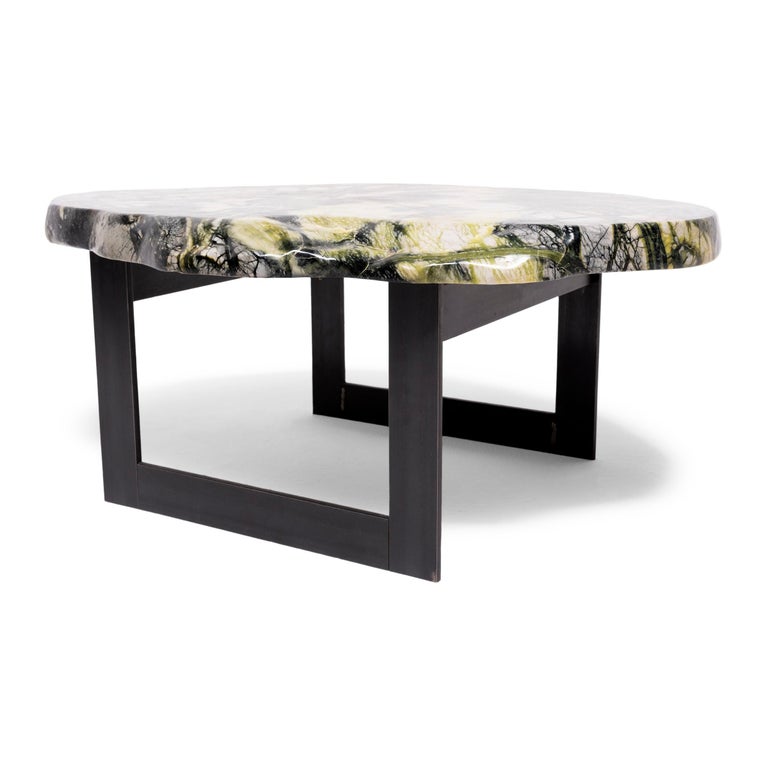 Low Greenery Meditation Stone Table For Sale at 1stDibs