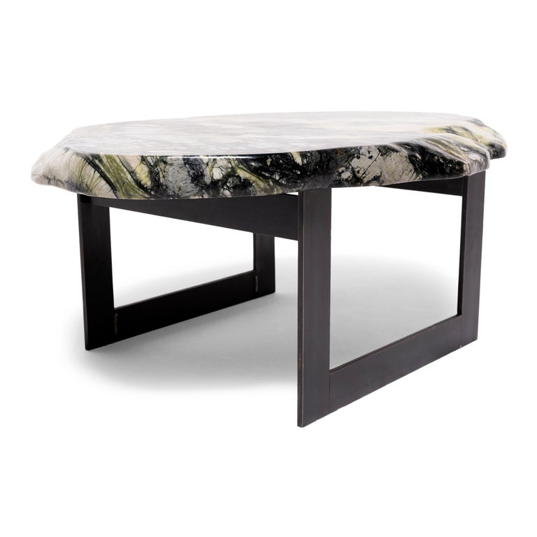 Low Greenery Meditation Stone Table For Sale at 1stDibs