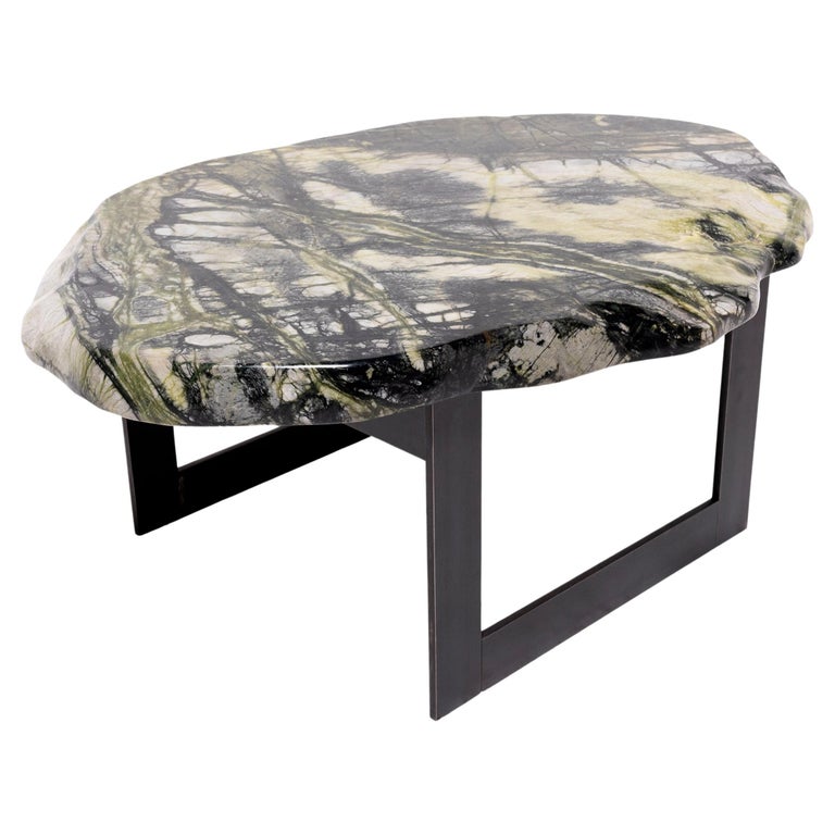 Low Greenery Meditation Stone Table For Sale at 1stDibs
