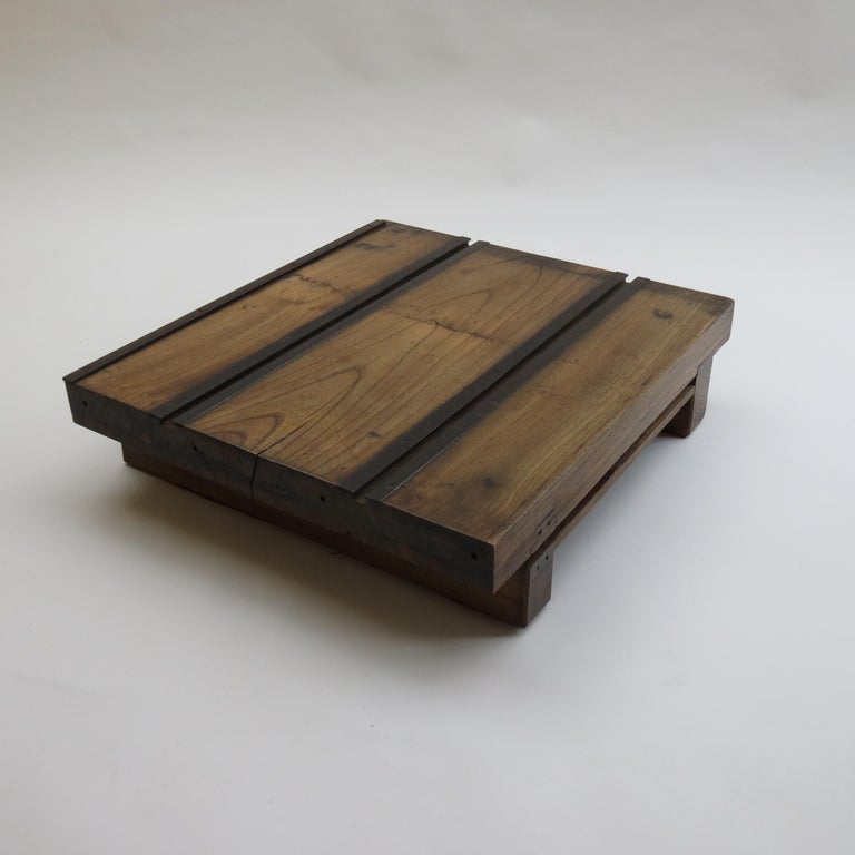 Low Japanese Elm and Metal Table Zen Table at 1stDibs