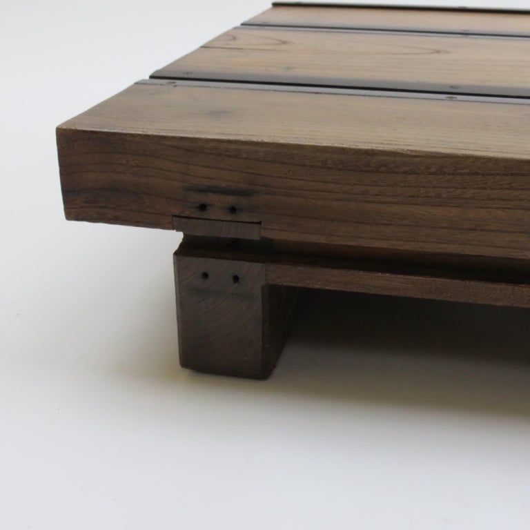 Low Japanese Elm and Metal Table Zen Table at 1stDibs