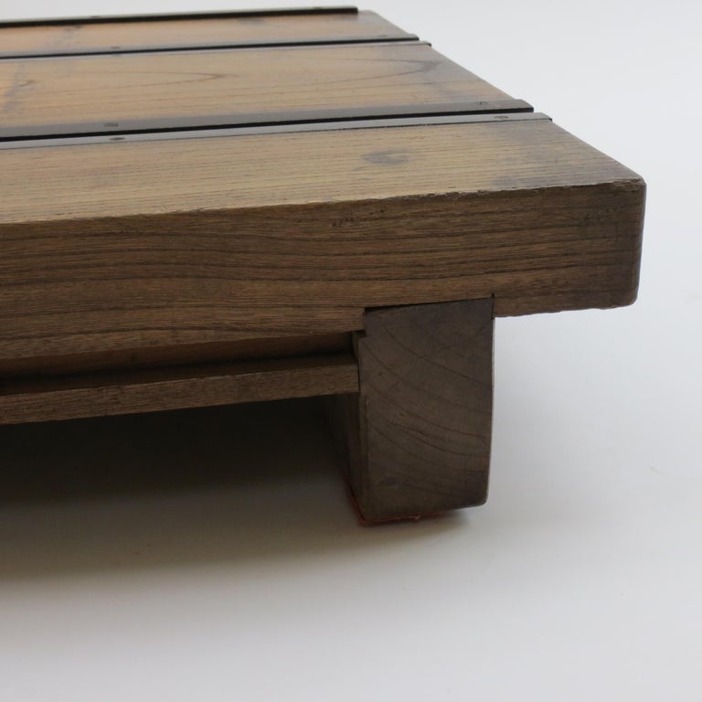 Low Japanese Elm and Metal Table Zen Table at 1stDibs