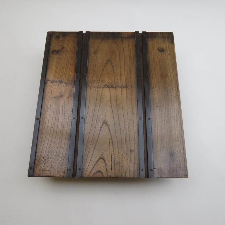 Low Japanese Elm and Metal Table Zen Table at 1stDibs